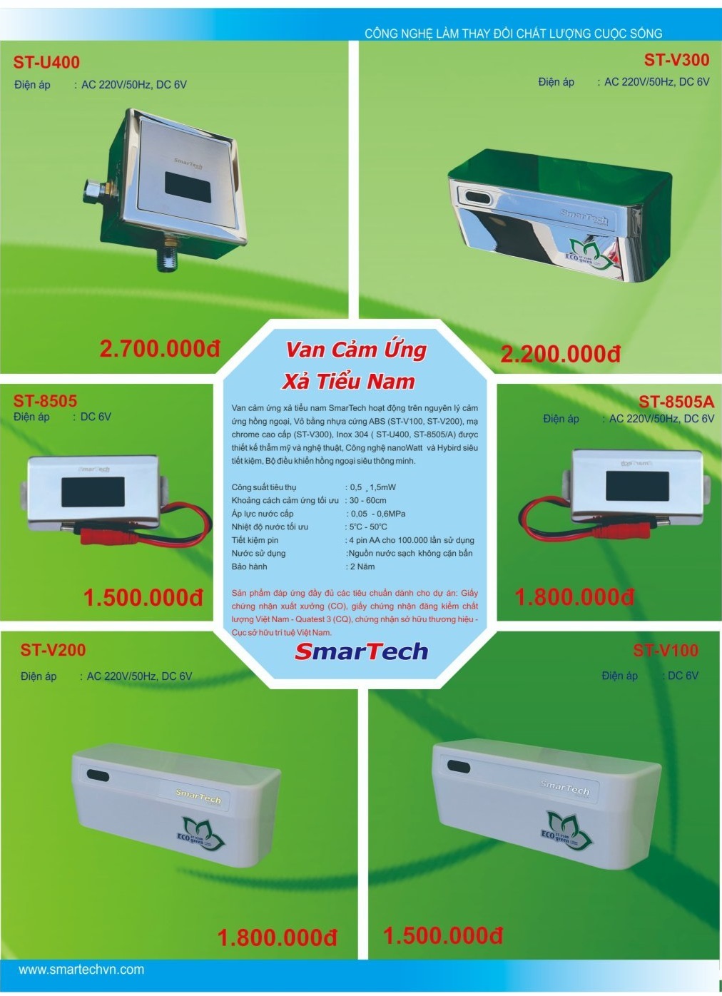 Bảng giá và Catalogue Vòi cảm ứng thông minh SMARTECH tại Bình Dương, cảm ứng Smartech, vòi ...